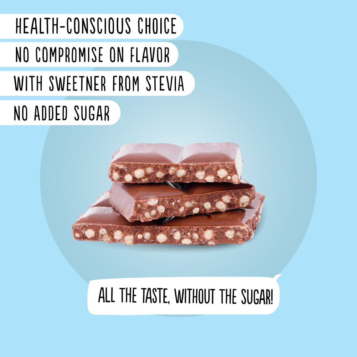 Milk Chocolate with Crispy Rice with Stevia (75g) – Diablo Sugar Free