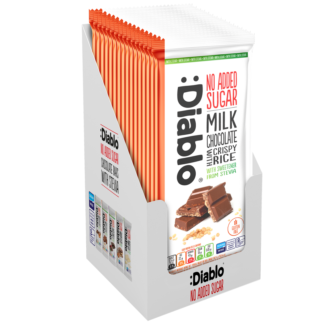 Milk Chocolate with Crispy Rice with Stevia (75g) – Diablo Sugar Free