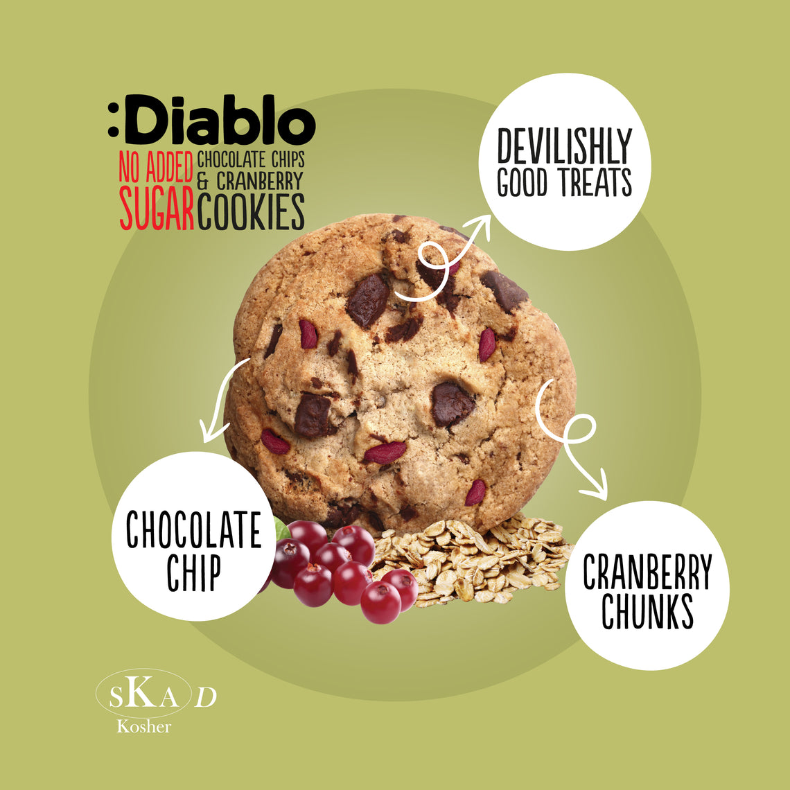 DIABLO NO ADDED SUGAR CHOCOLATE CHIPS & CRANBERRY COOKIES – Diablo ...