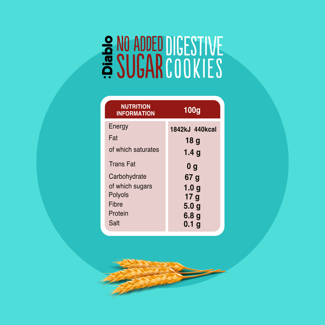 DIABLO NO ADDED SUGAR DIGESTIVE BISCUIT – Diablo Sugar Free